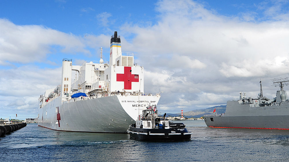 S.D.'s Hospital Ship Mercy Treating Papau New Guinea Boat Survivors ...