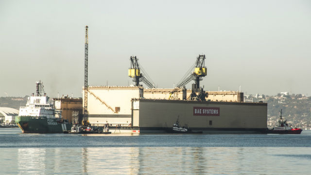 Largest Floating Dry Dock in California Arrives at Local Shipyard ...