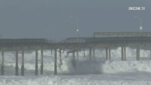 High Surf Damages Ocean Beach Pier, Floods Streets - Times of San Diego