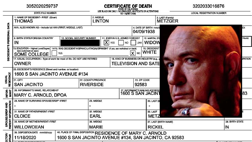 White Supremacist Leader Tom Metzger Was Cremated, Riverside County ...