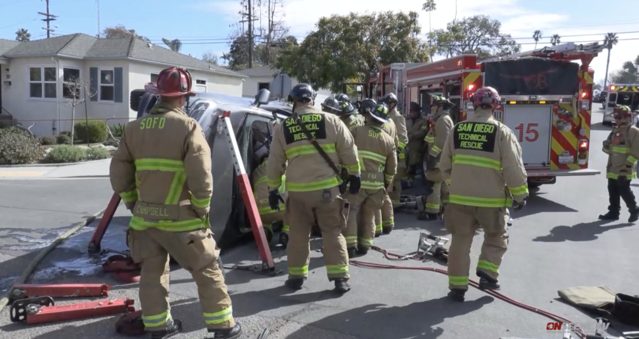 Crews Cut Roof from Sedan to Rescue Trapped Women After Point Loma Crash