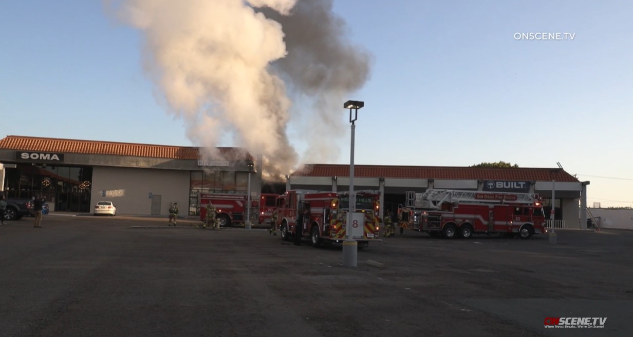 Fire at Midway District Strip Mall Extinguished - Times of San Diego