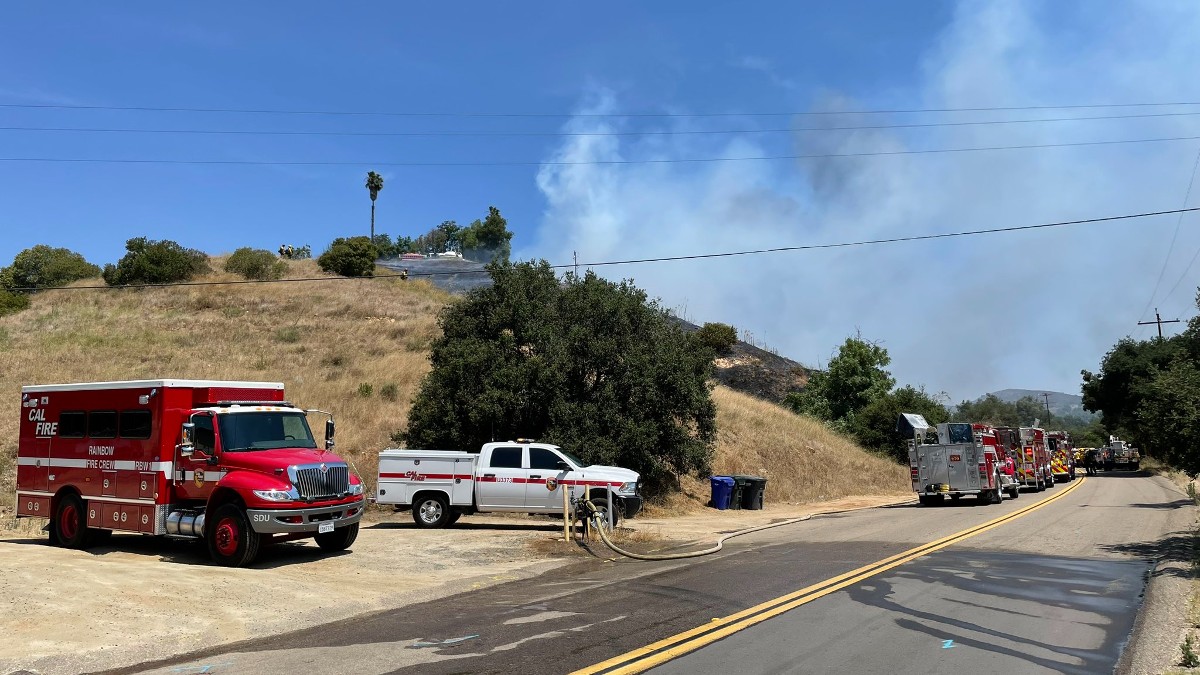 Cal Fire Holds Valley Center Brush Fire to 8 Acres, Saving Threatened ...