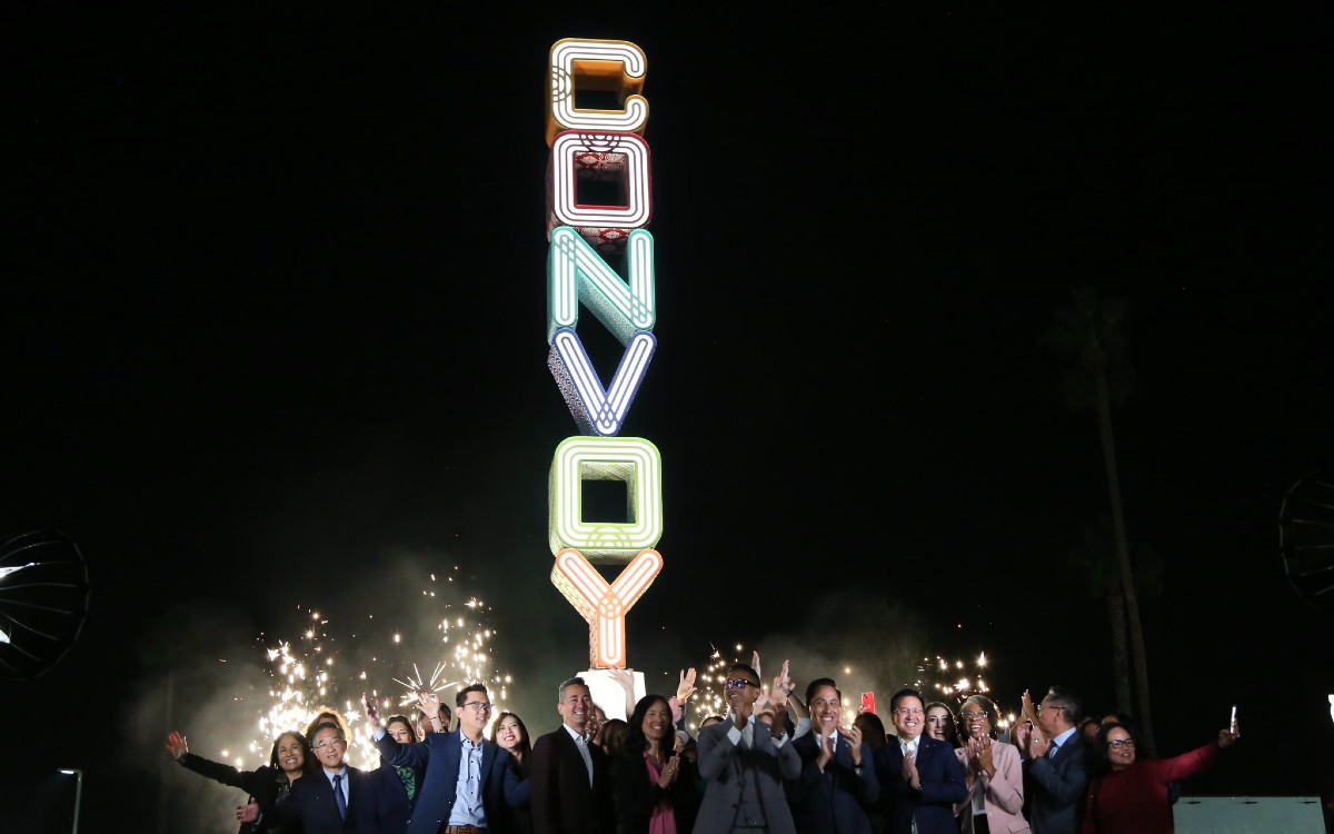 It's Lit! City, Community Leaders Flip Switch on New Convoy District Gateway Sign