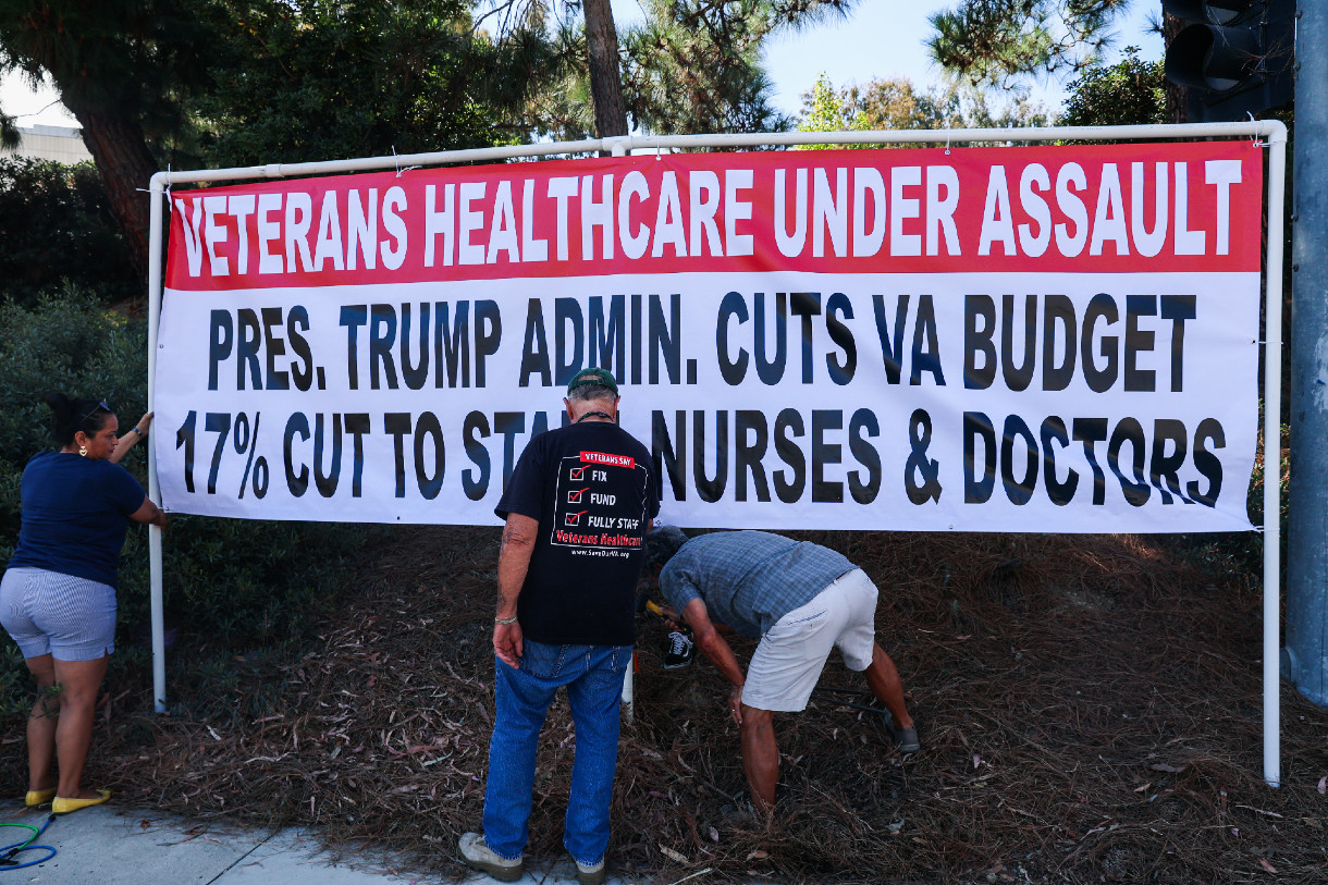 Veterans hold rally in La Jolla to push back against cuts to VA system
